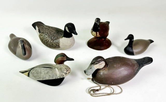 Hand Carved, Painted Miniature Decoys (6pc) Auction
