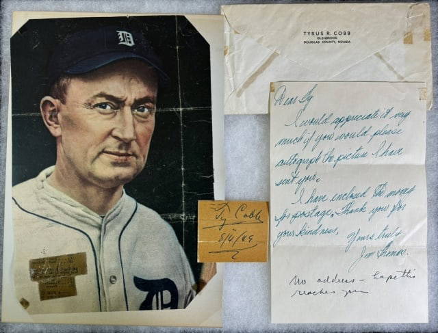 Autographs, Ty Cobb With Personal Envelope (4pc) Auction