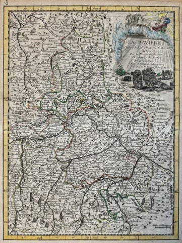 1743 Dated Map Titled, La Baviere, De Saxe Auction