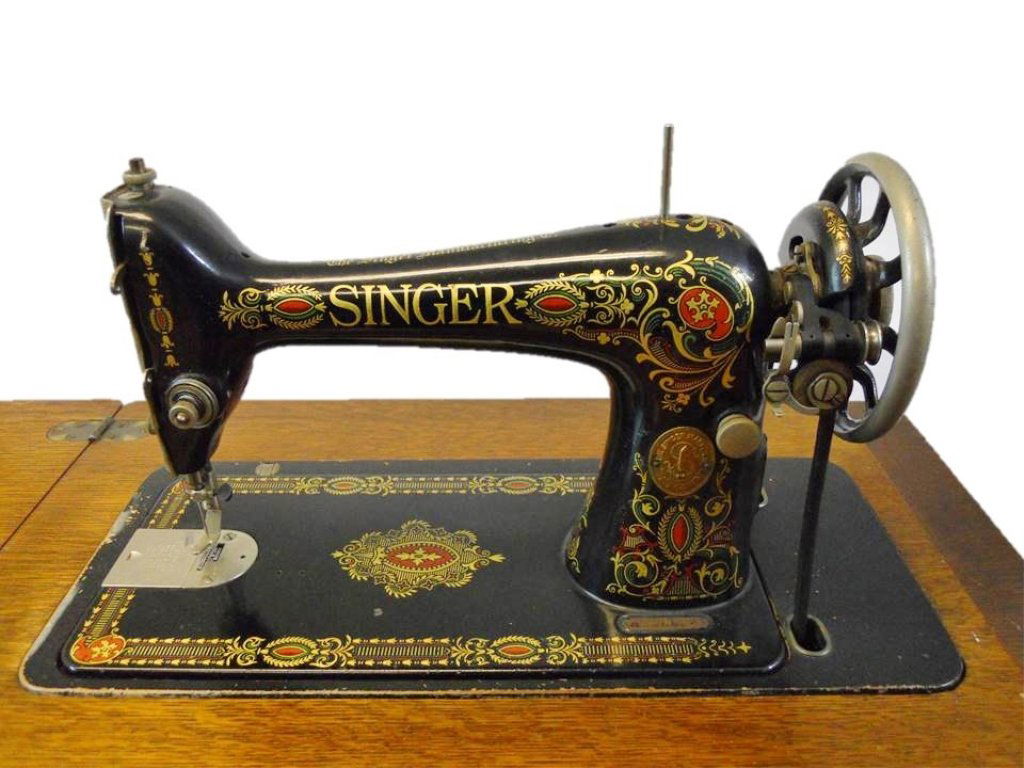 Singer Red Eye, Circa 1910, Mission Oak Cabinet