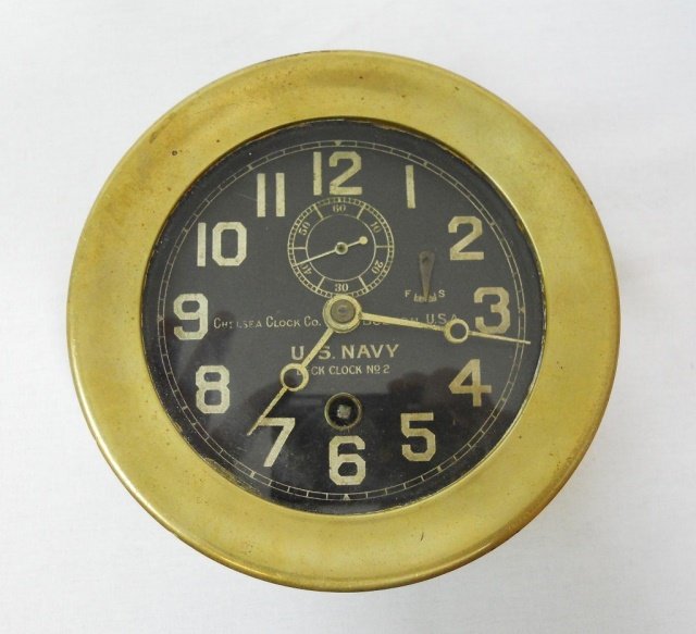 Us Navy Deck Clock No2, Chelsea Clock Co. 4" Face