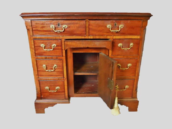19th C. English Mahogany Keyhole Desk