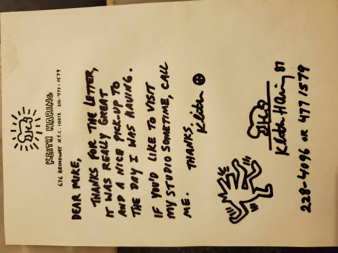 Keith Haring Signed And Hand Written Letter Auction