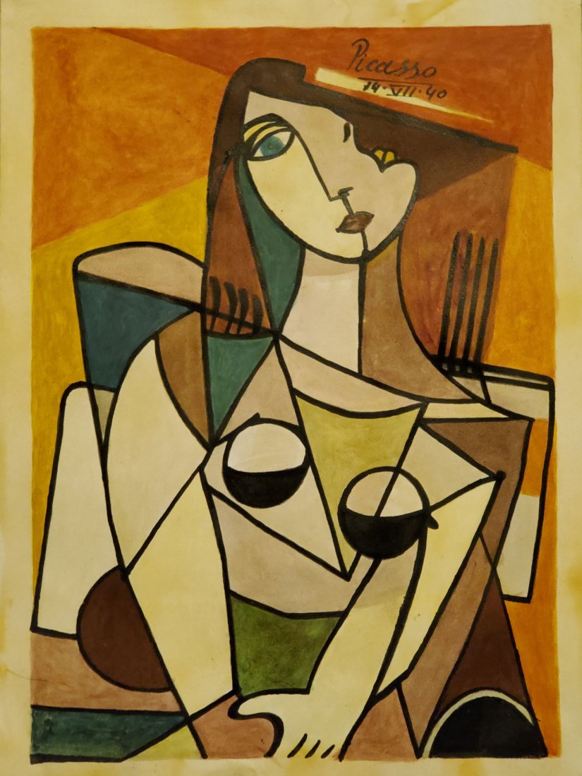 Pablo Picasso Gouache On Paper-signed Auction