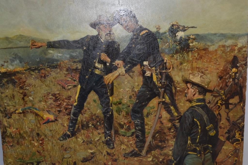 Gilbert Gaul (1855 1919) Battlefield Oil On Board