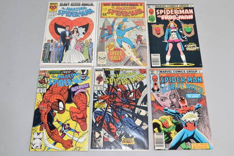 Lot Of 6 Vintage Marvel Comic Books Firestar, Mark