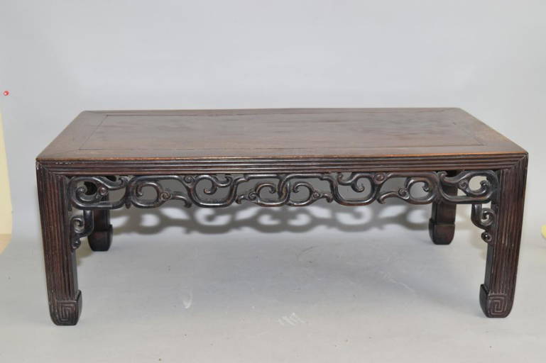 Qing Chinese Hongmu Carved Kang Table