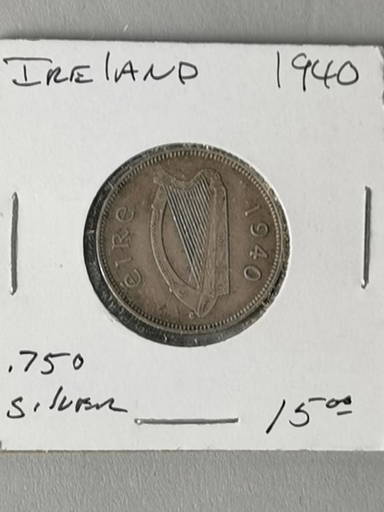 1940 Ireland 1 Eire Silver Coin