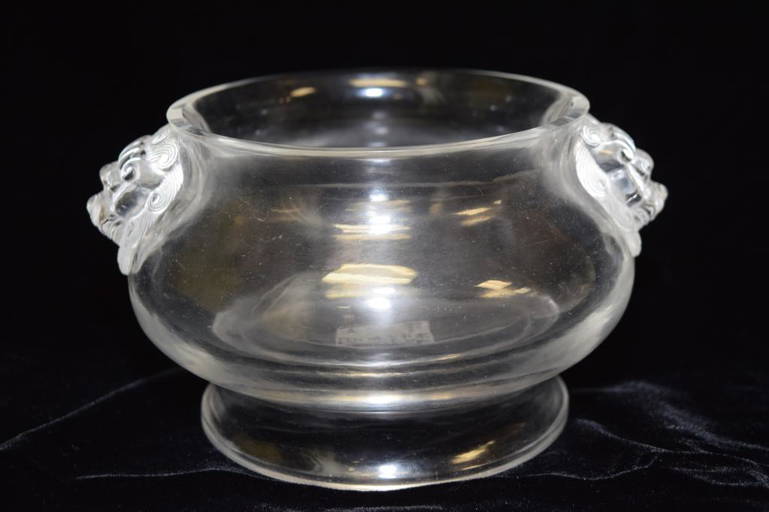 Chinese Peking Glass Carved Censer, Xuande Mark