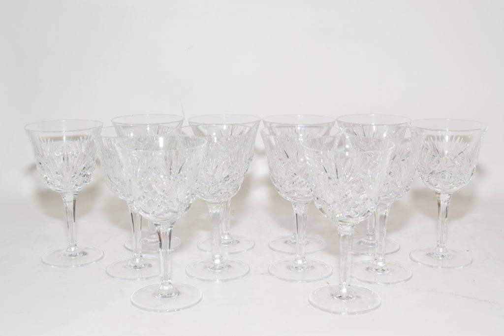 (12) Gorham Crystal Cherrywood Wine Glasses Auction