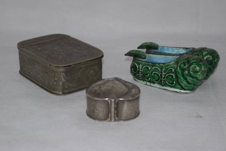 Two Chinese Pewter Boxes