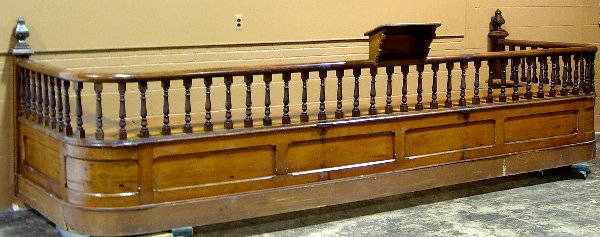 19th C. Cherry Witness Bench.
