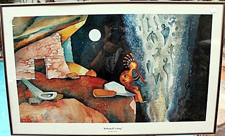 Framed Art "Kokopelli's Song" after Kathy Cooney