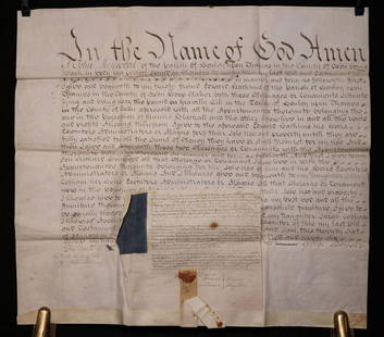 4 Pc. 18th Century Vellum Indentures