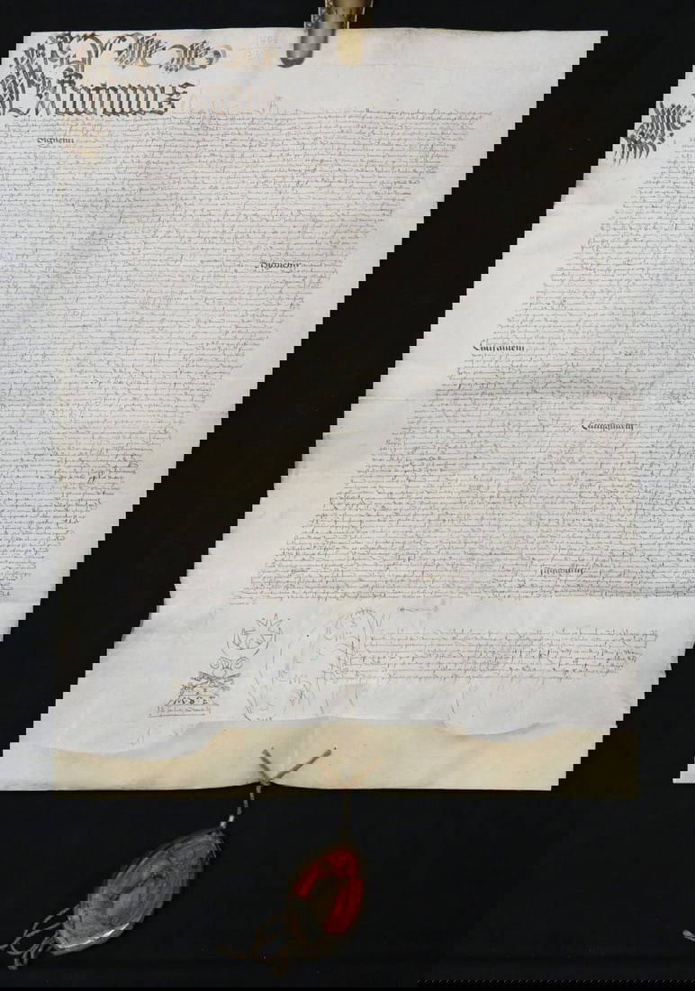 15th C. Manuscript Document W/ Seal Auction