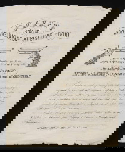 19th. Firearms Brochure, Sharps' Pistol