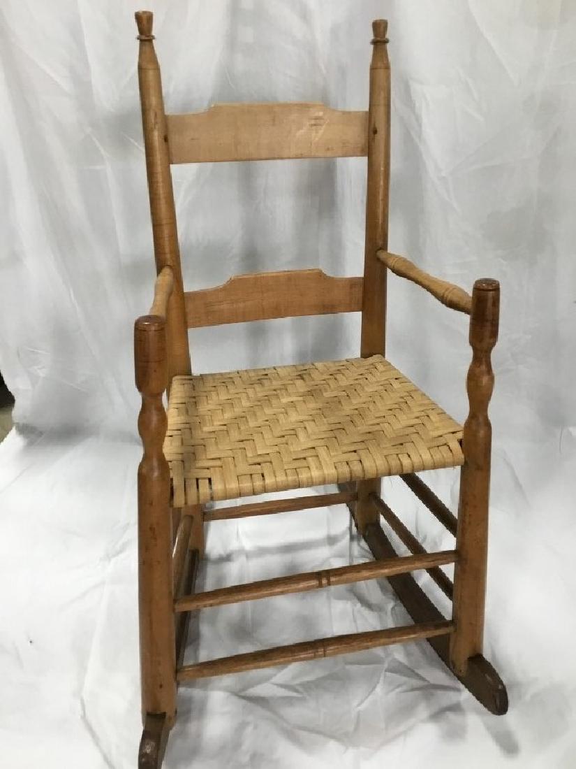 Maple Shaker Style Cane Bottom Rocker
