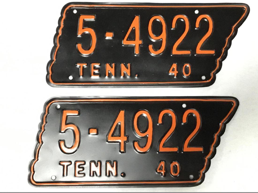 Pair of 1940 Tennessee License Plates