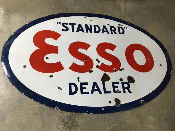 Large Porcelain Esso Standard Dealer Sign