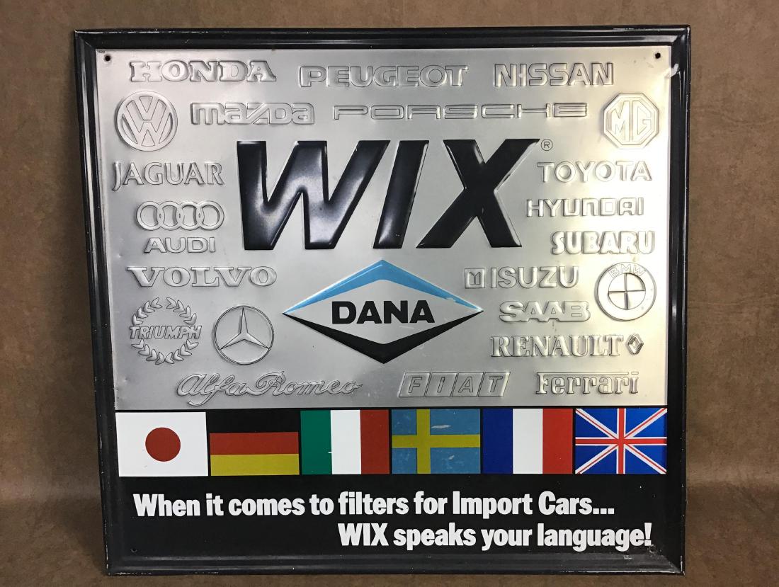 Embossed WIX Filter painted sign