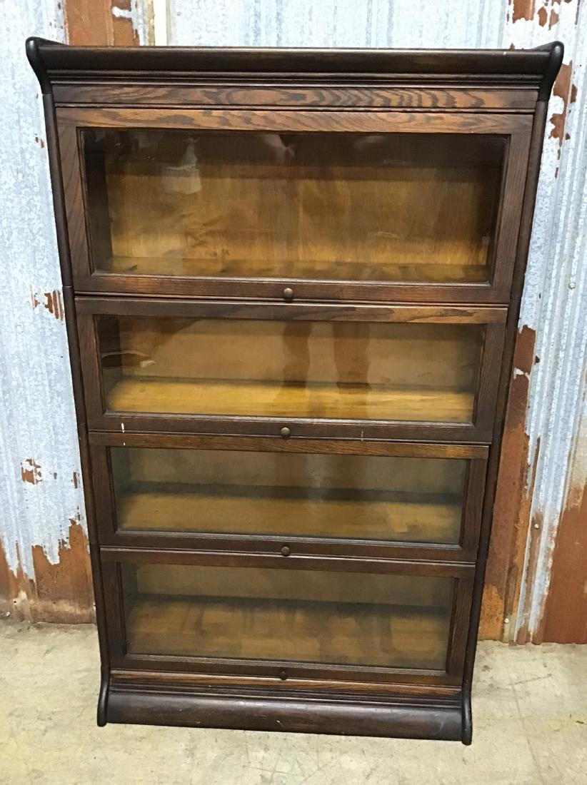 Solid Oak Barrister Style 4 Stack Bookcase