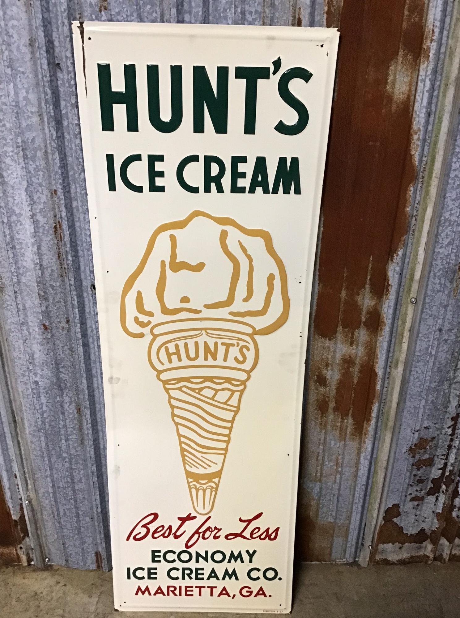 Extremely Rare! Embossed Hunters Ice Cream Sign - Sep 14, 2019 | A-OK ...