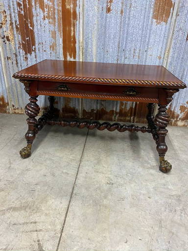 Merklen Style Mahogany Library Table