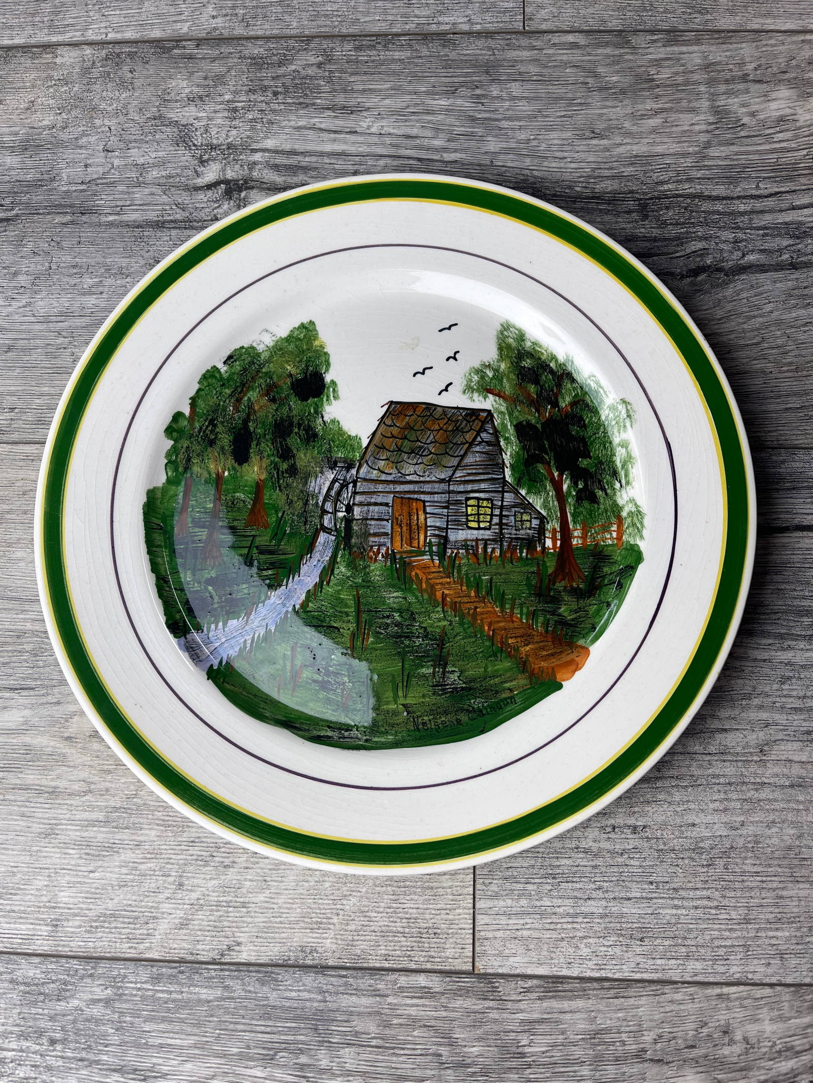 Rare! Hand Painted Artist Signed Blue Ridge Plate Auction