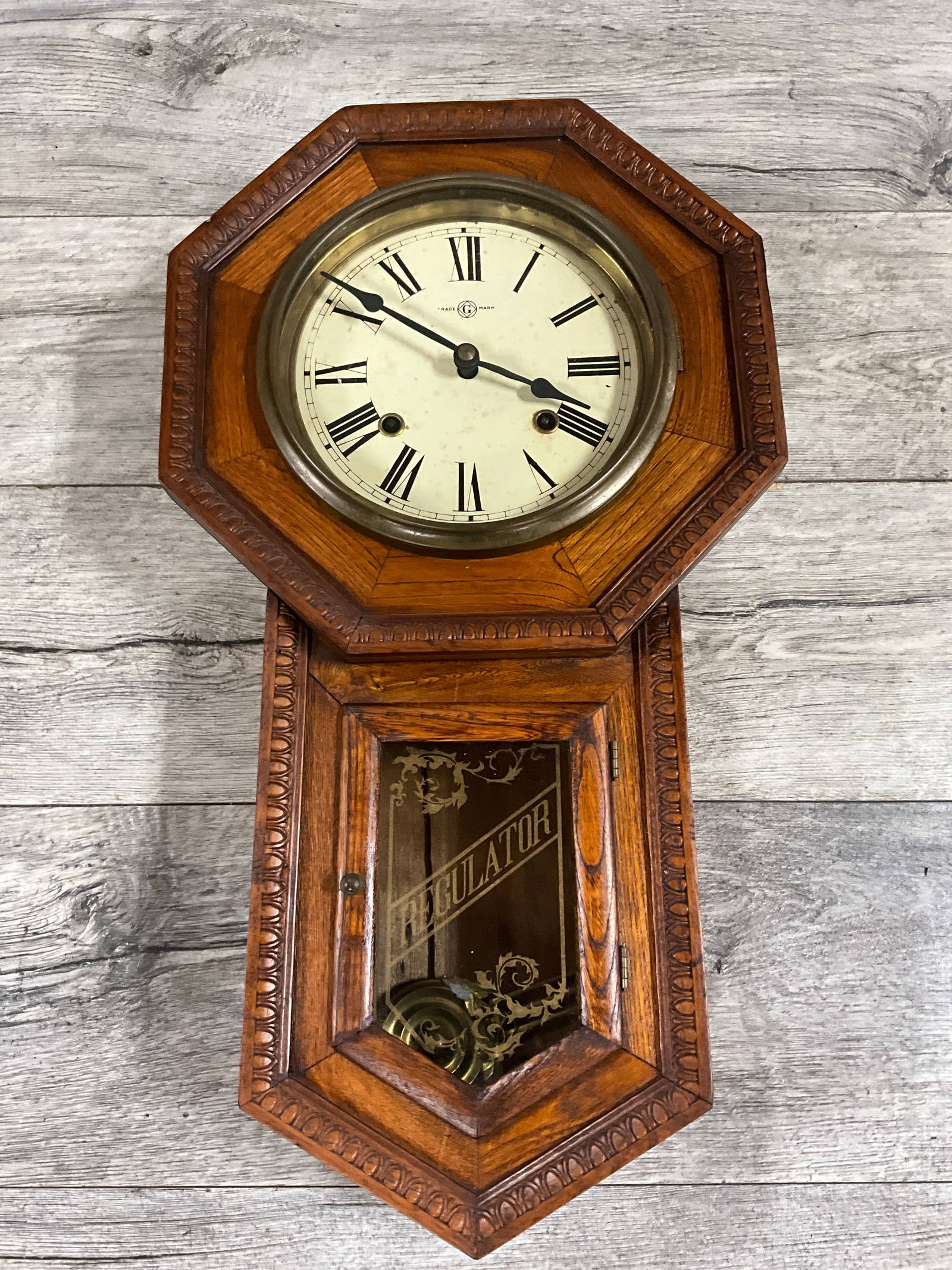 Solid Oak Regulator Clock Auction