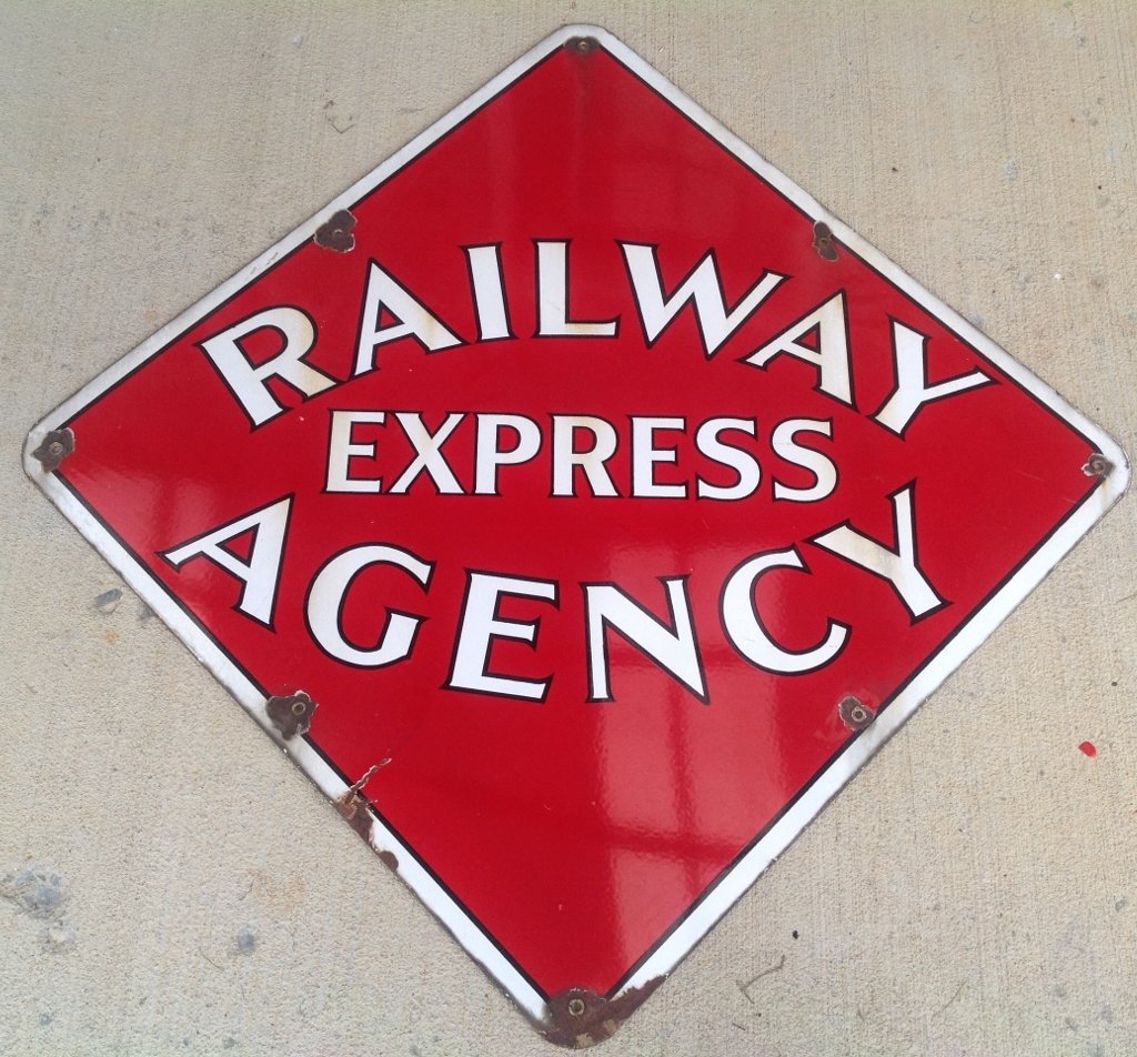 Porcelain Railway Express Agency Sign
