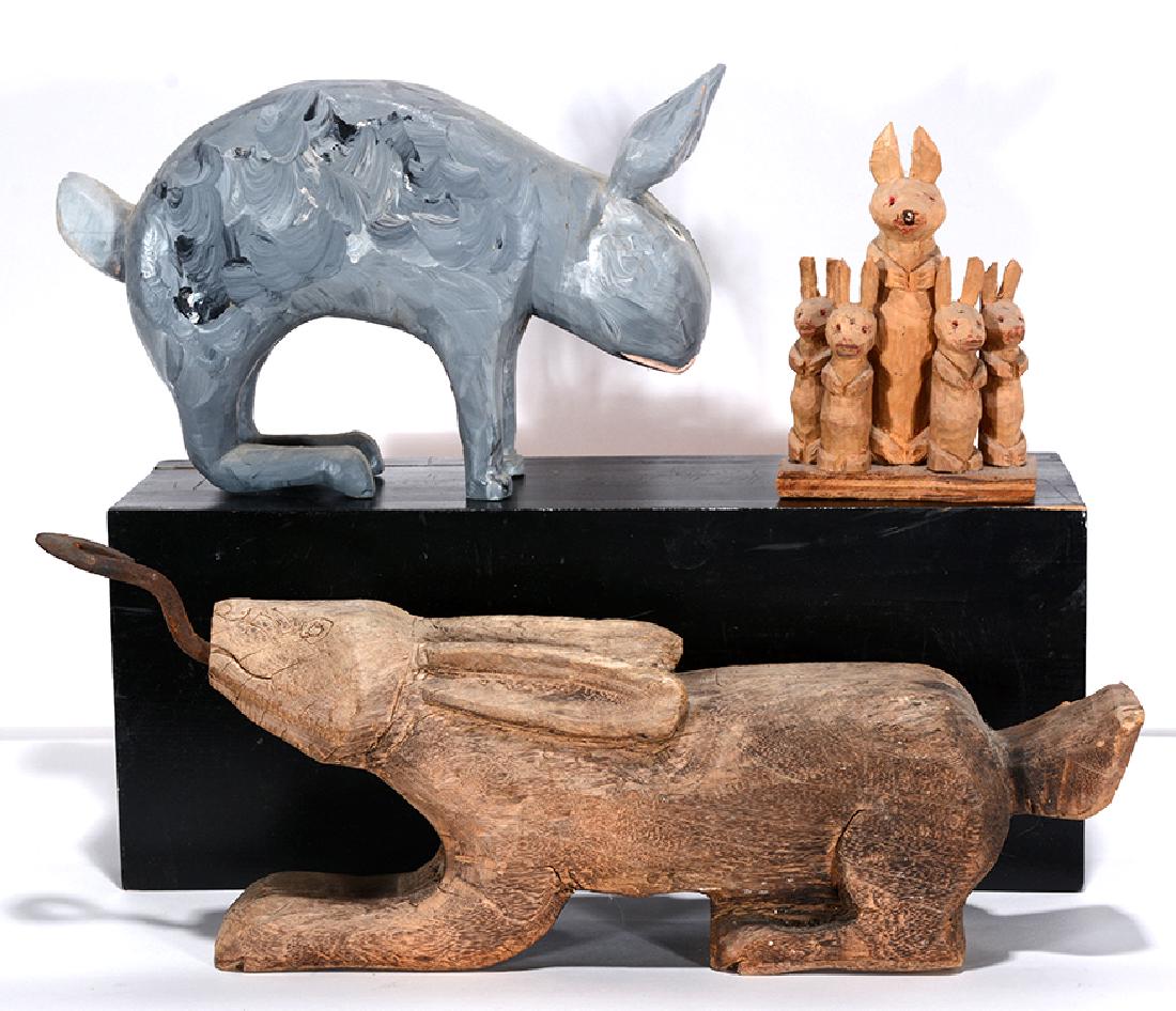 Carl Mckenzie & Garland &minnie Adkins. 3 Rabbits.