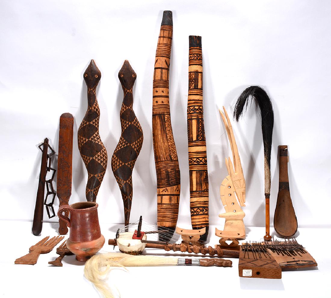 African Snakes, Fly Whisks Musical Instruments.