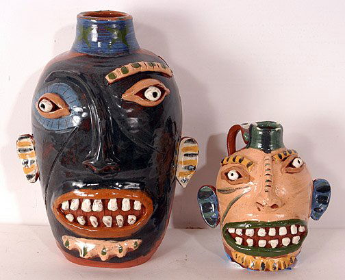 1: Carl Block Two Face Jugs.