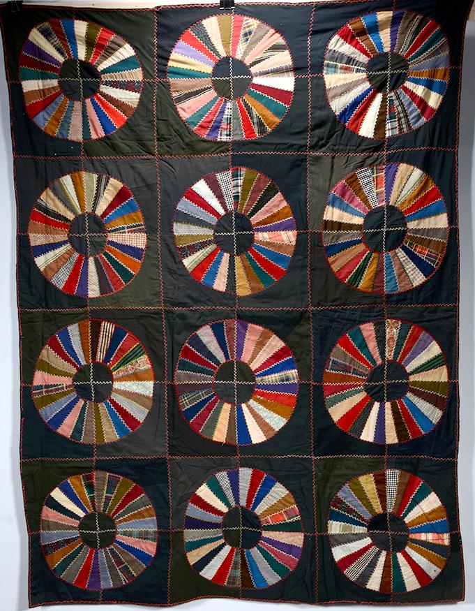 12 Multi Colored Spinning Wheel Quilt.