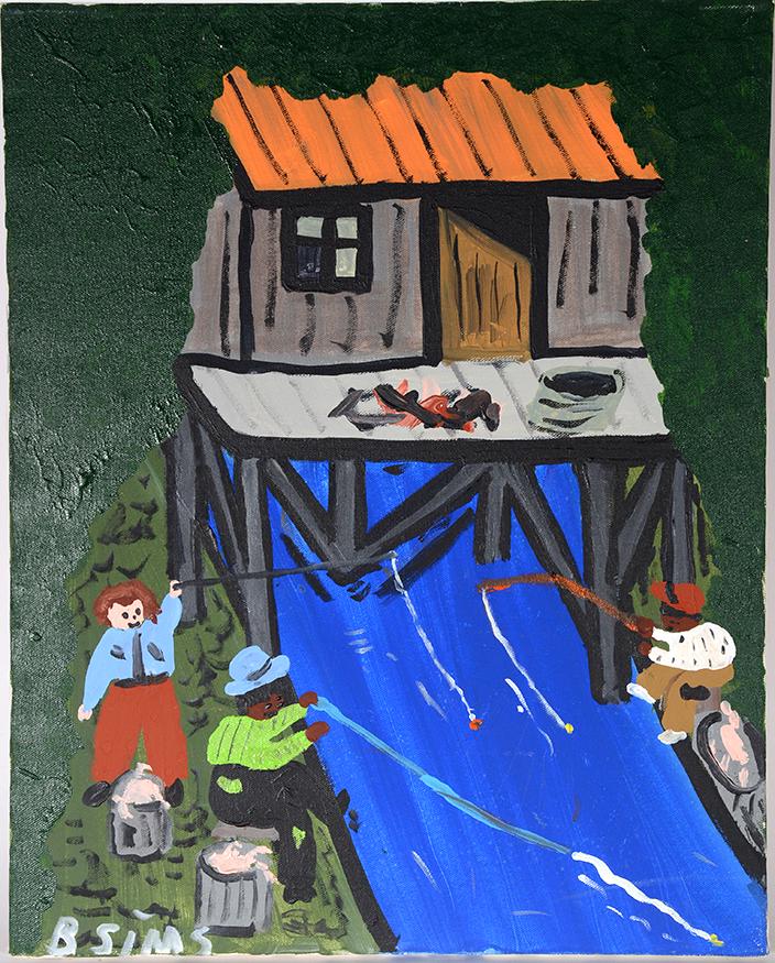 Bernice Sims. Fishing. - May 16, 2020 | Slotin Folk Art in GA
