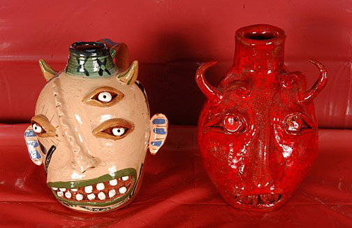 Al Brooks. 2 Devil Face Jugs.