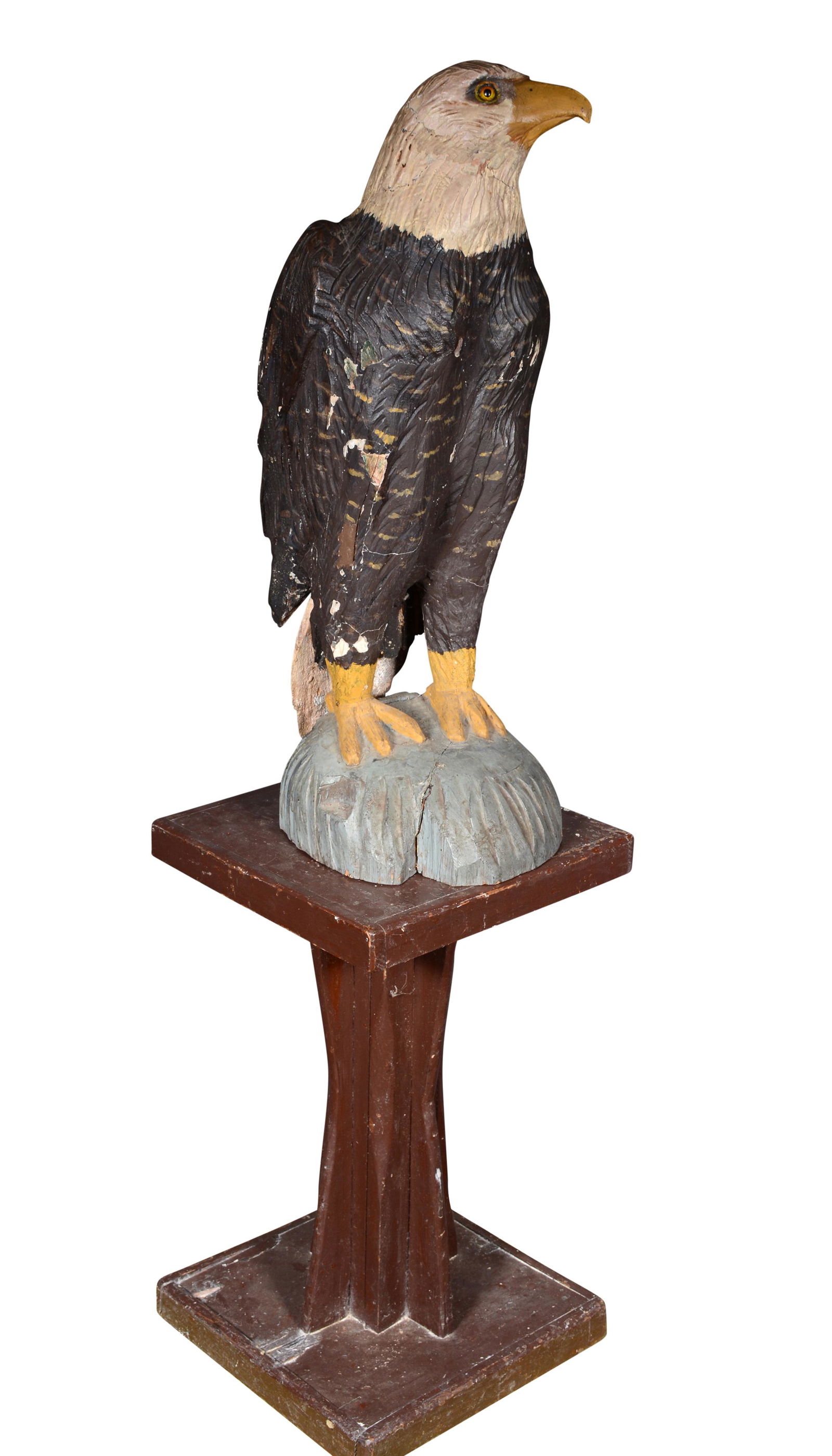 American Eagle With Old Wooden Display Stand.