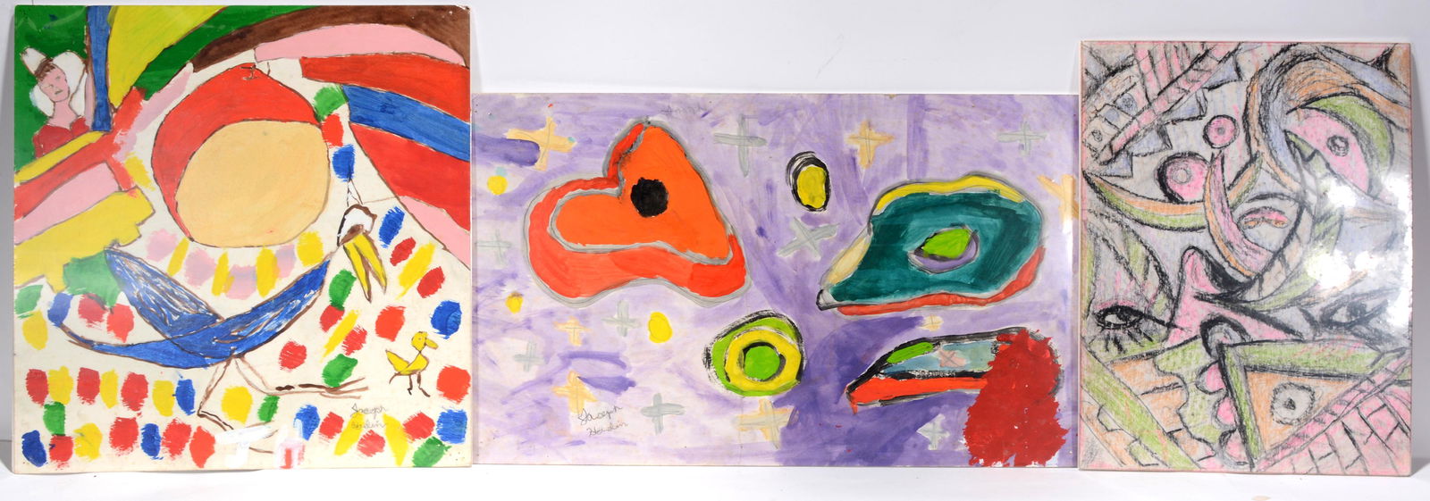Joseph Hardin. 3 Abstract Paintings. - Aug 07, 2021 | Slotin Folk Art in GA