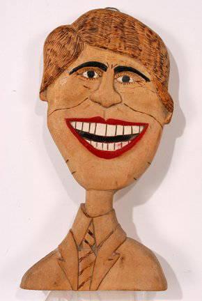 Dow Pugh. Jimmy Carter Wood Plaque.