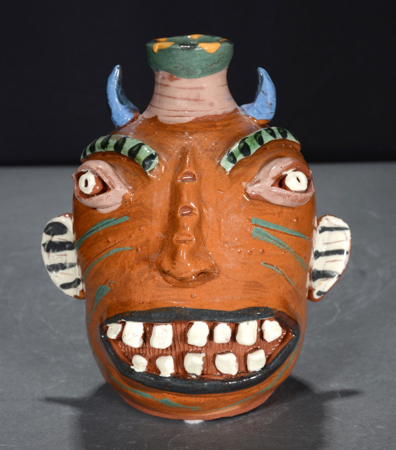 Carl Block. Small Devil Face Jug. (#0005) on Feb 12, 2022 | Slotin Folk ...