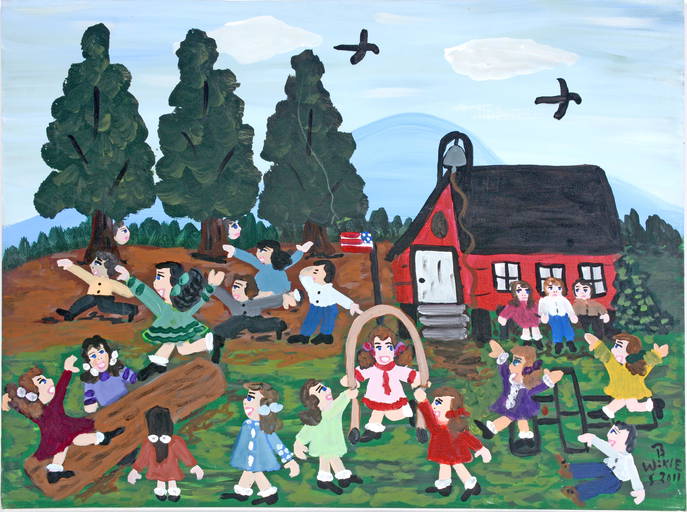 Barbara Wikle. School Yard. (#0725) on Apr 24, 2022 | Slotin Folk Art in GA