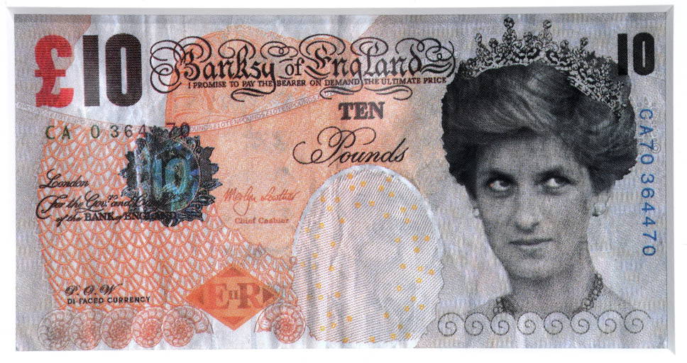 Banksy. Di Faced Tenner, 10 Gbp Note.