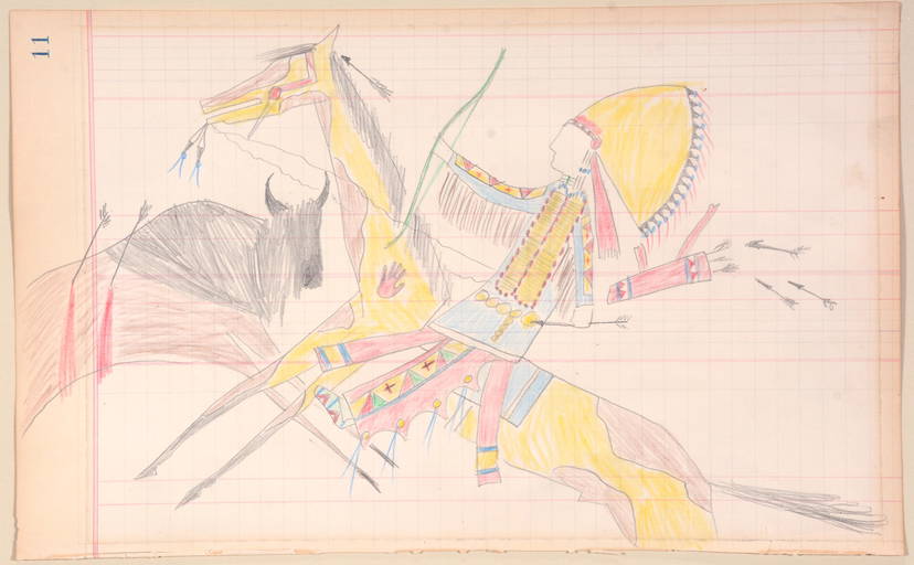 Buffalo Hunt Ledger Drawing.
