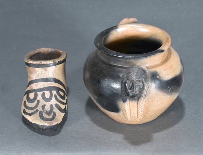 Indian Pottery Shoe & Maude Welch Cherokee Double Face Pot.