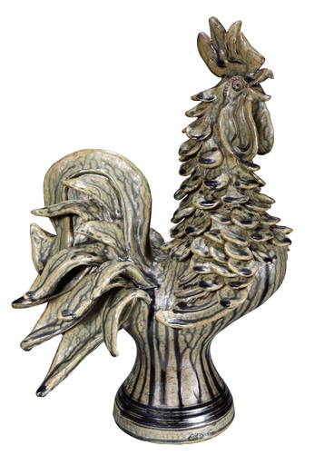 Dwayne Crocker. Screaming Rooster With Exaggerated Plumage.