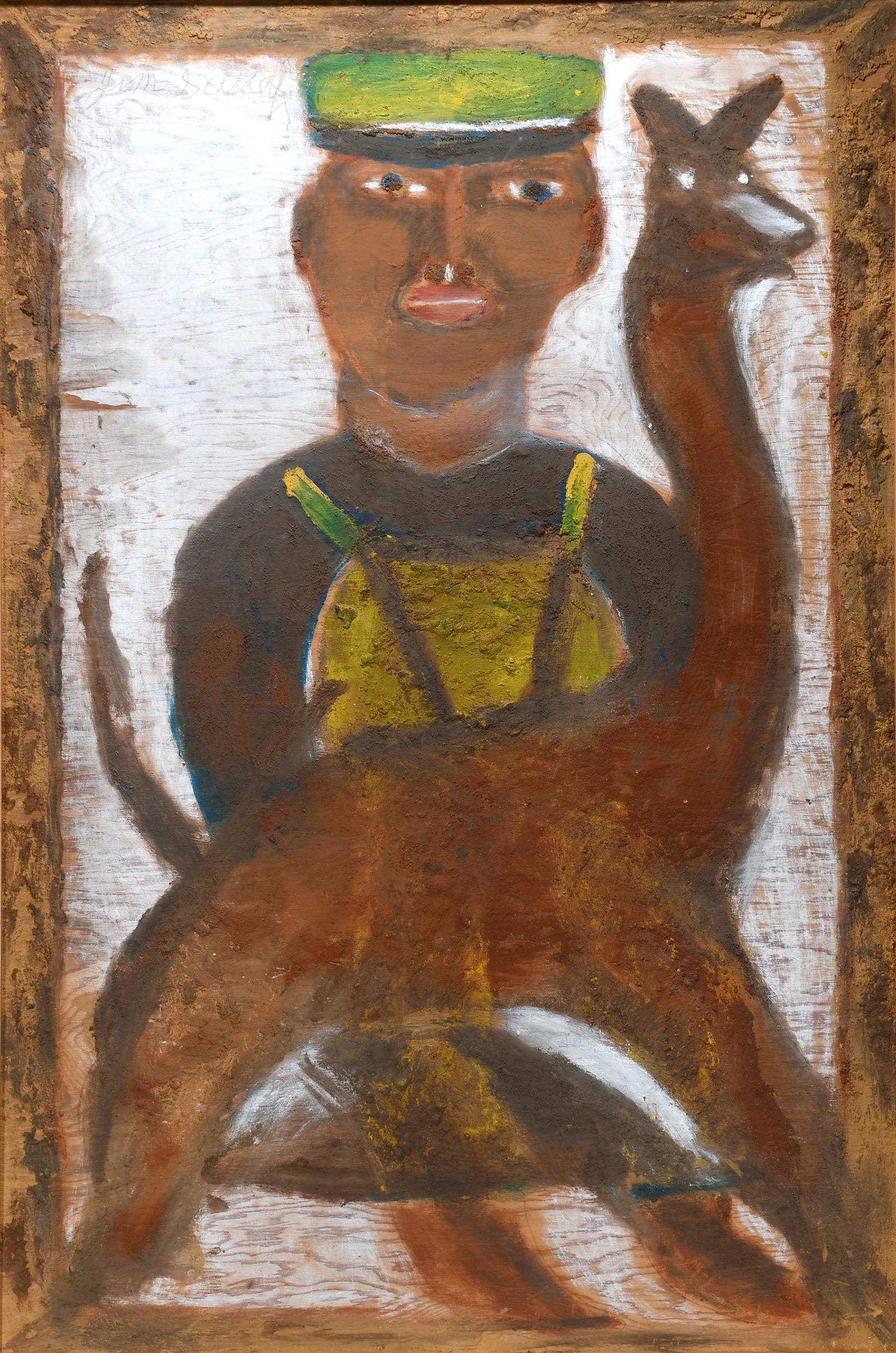 Jimmy Lee Sudduth. Self Portrait With Reindeer.