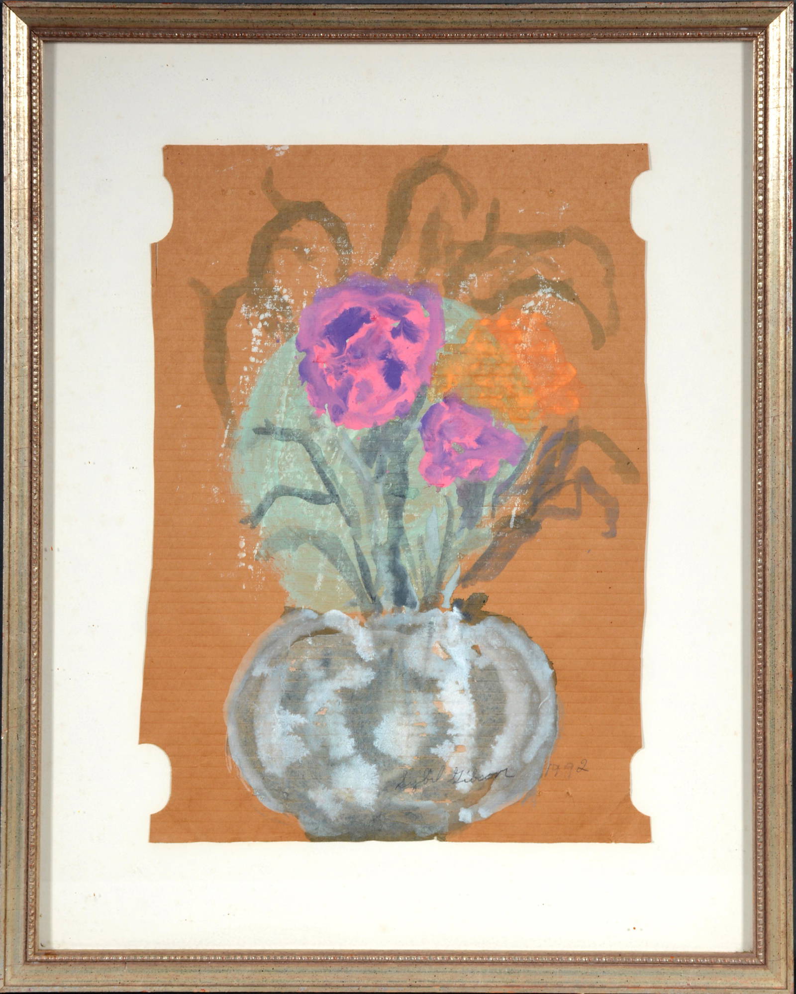 Sybil Gibson. Pink Flowers In A White Vase. (#0571) on Apr 23, 2023 ...