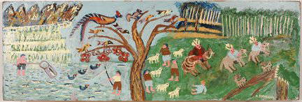 Aaron Birnbaum. Fishing And Horseback Scene.