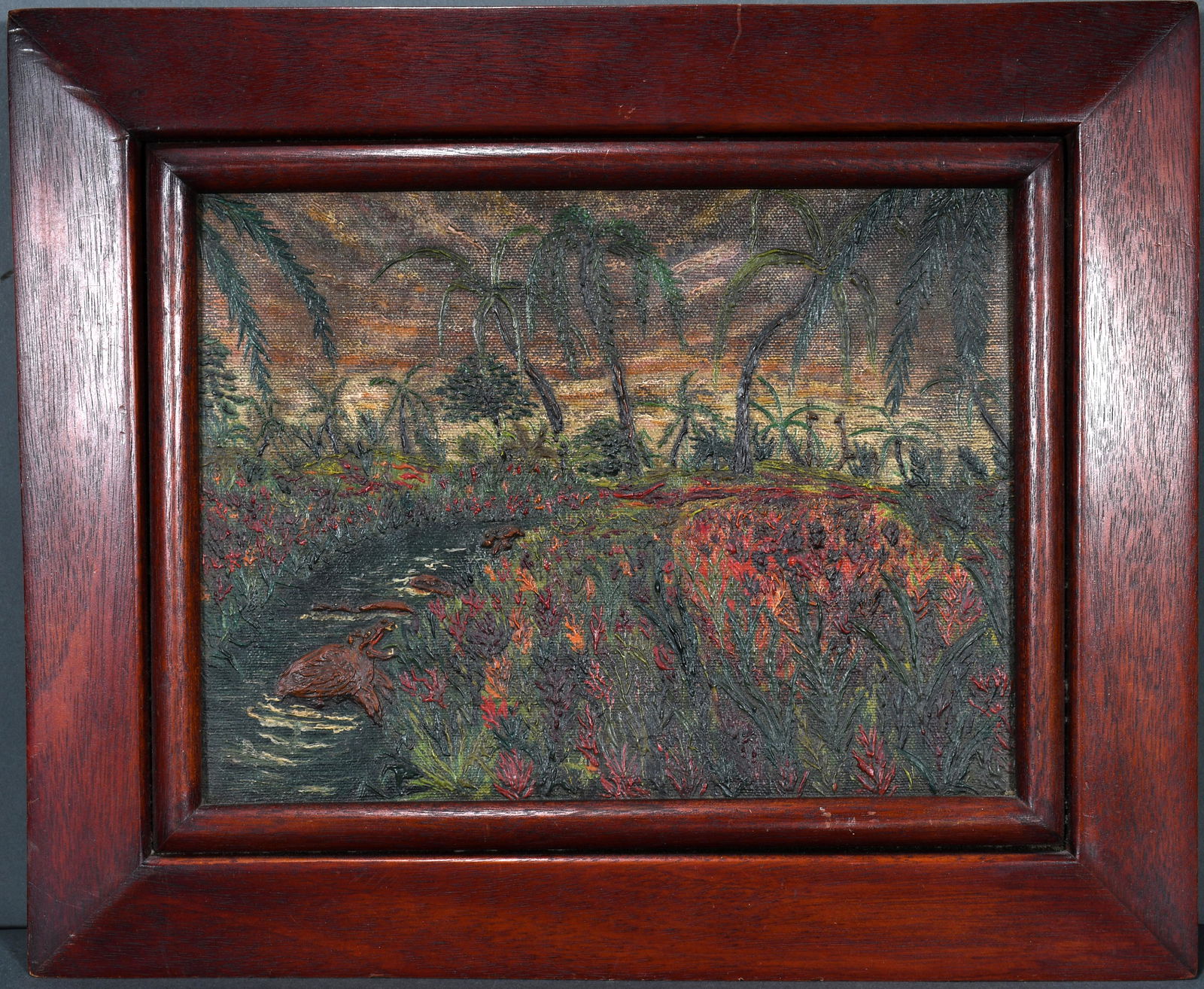 Victor Joseph Gatto. Gator In Swamp. Auction