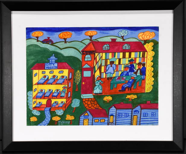 Malcah Zeldis. City Hospital & Library.